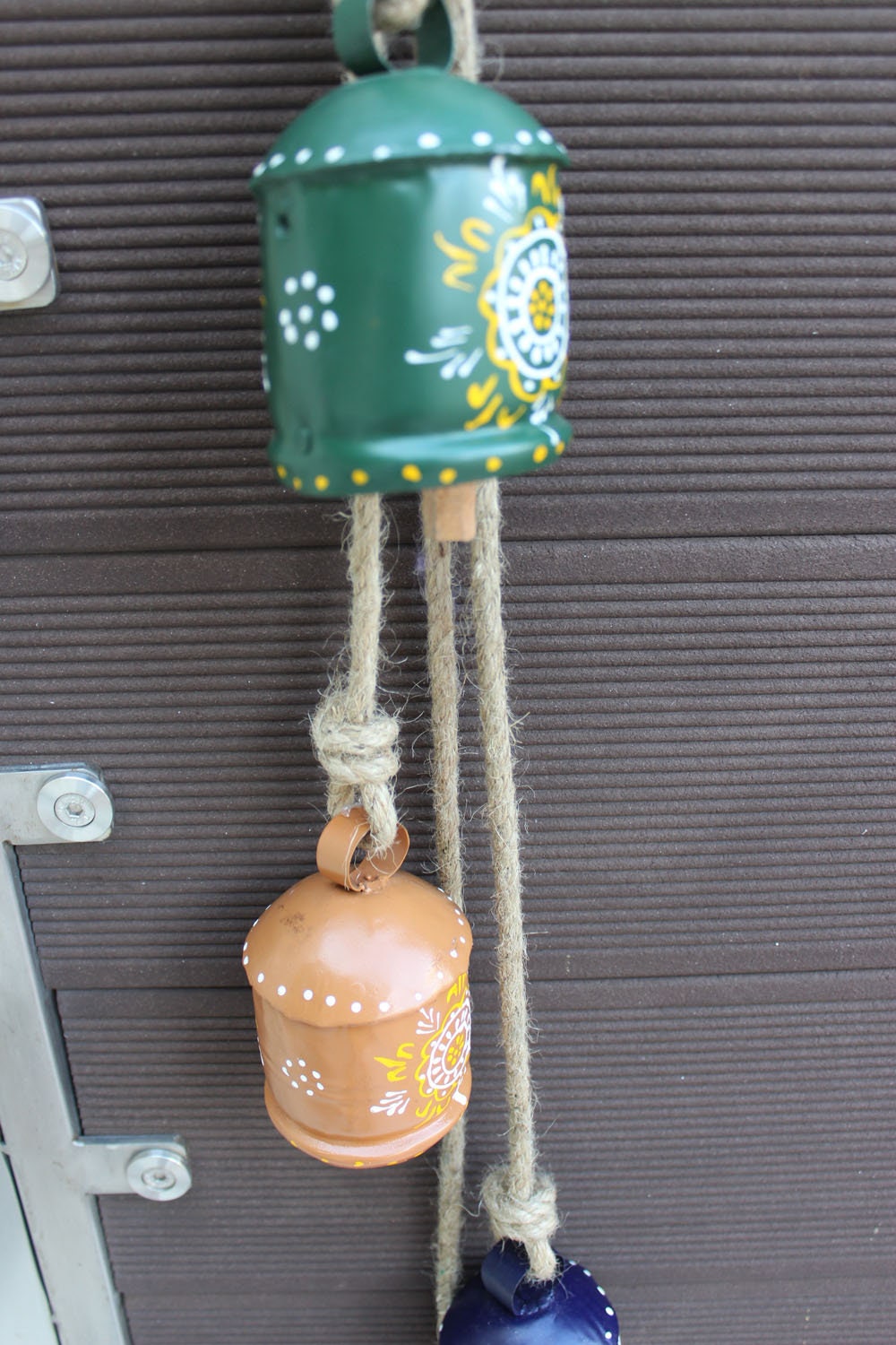 Hand Painted Cow Bells With Jute Rope Hanging Windchime - Etsy