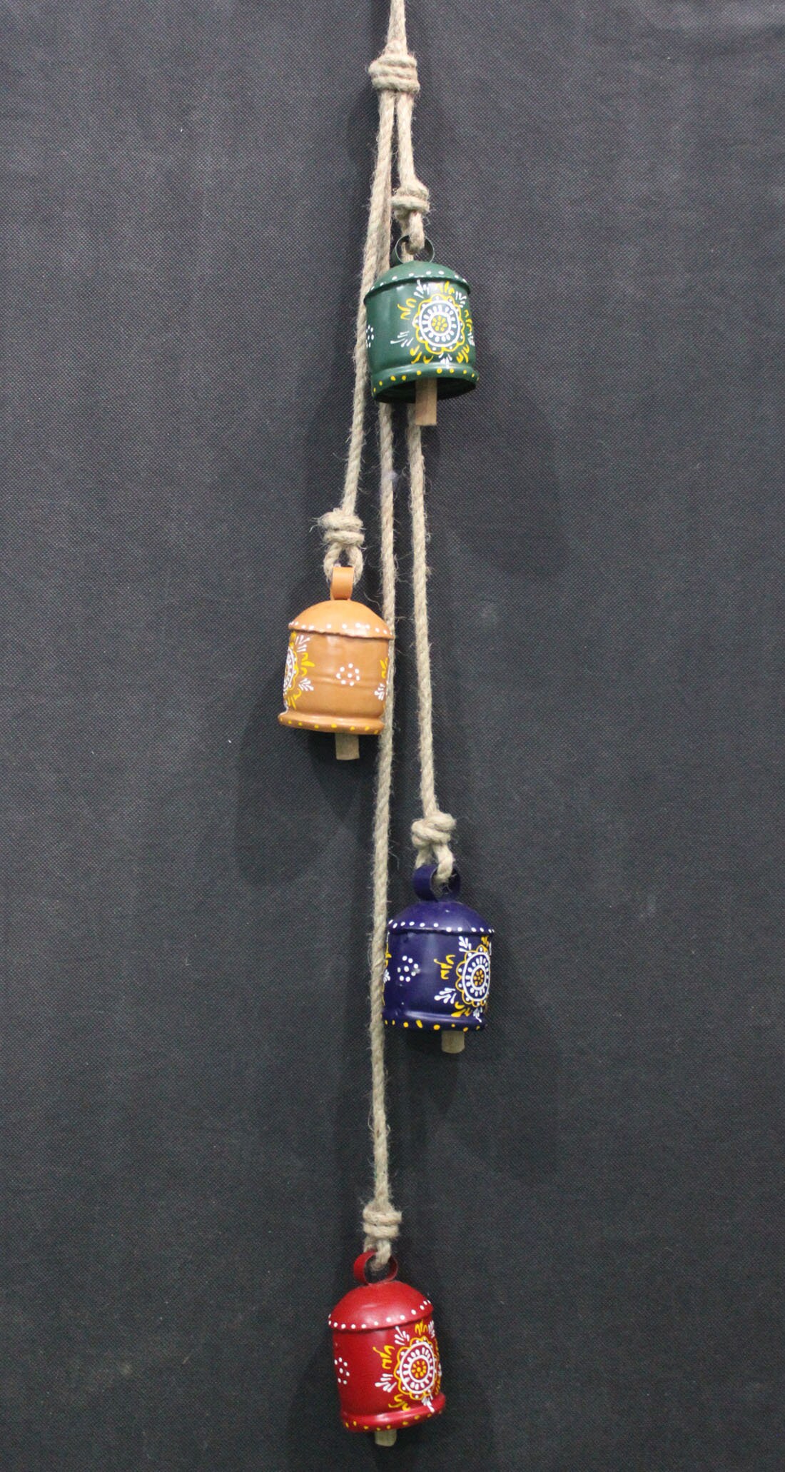 Hand Painted Cow Bells With Jute Rope Hanging Windchime - Etsy