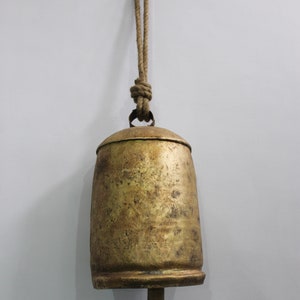 Recycled Iron Giant Cow Bell 12" Height Antique Look Indian Metal Craft ...