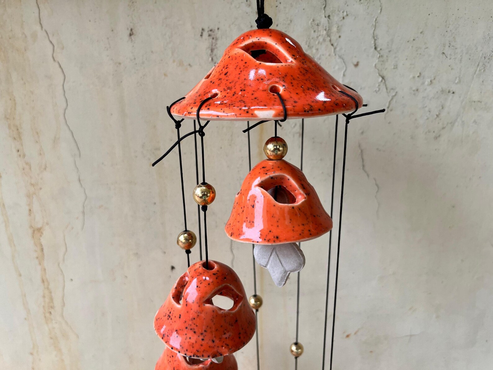 Ceramic Hanging Bells , Ceramic Memorial Wind Chimes , Garden Decor ...