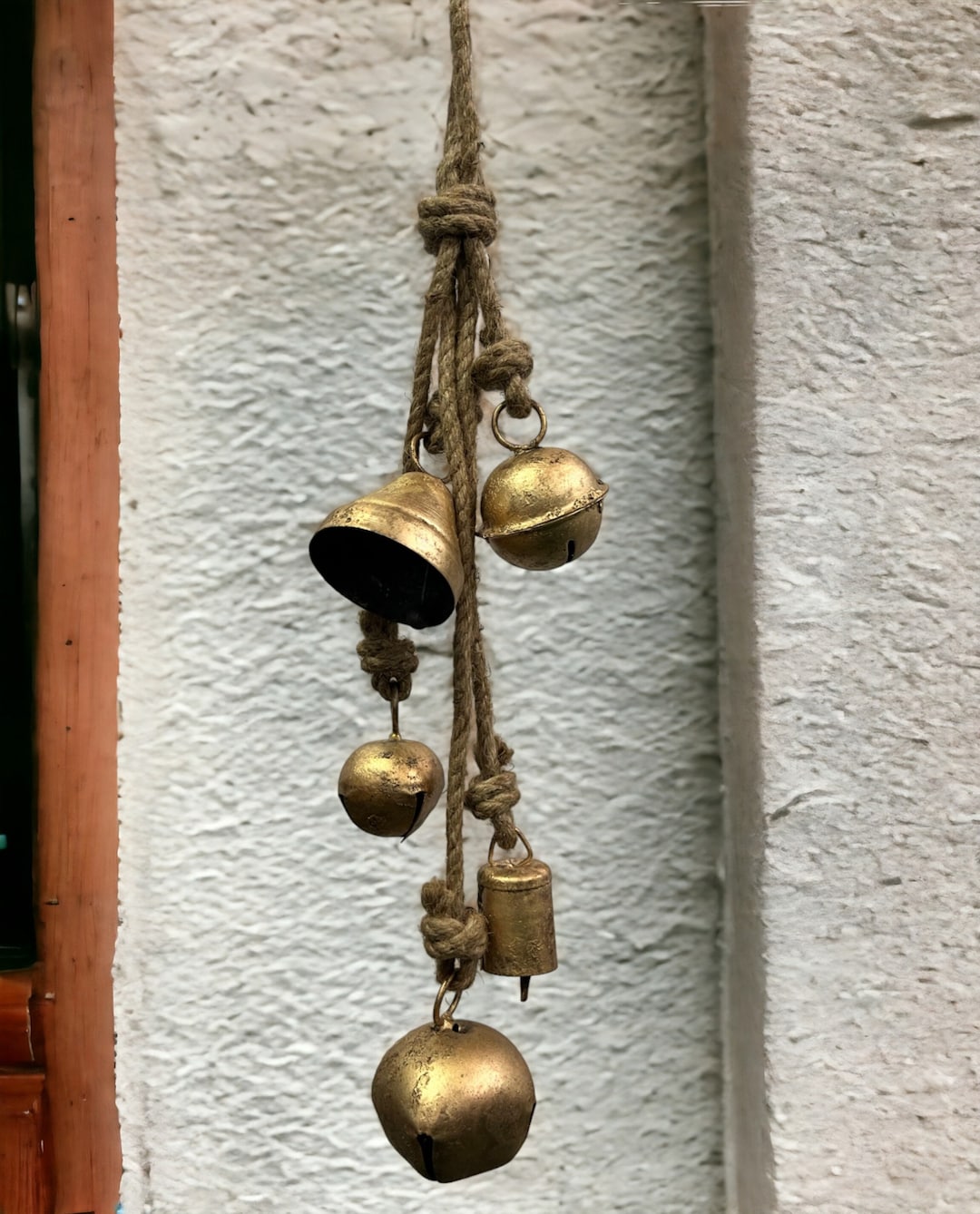 Rustic Harmony: Antique Finish Cow Bell Cluster Wind Chime - Outdoor ...