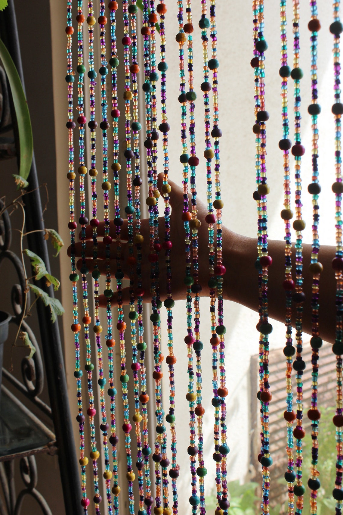 Bohemian Hippy Beaded Curtain for Doorways Multicolour Glass - Etsy