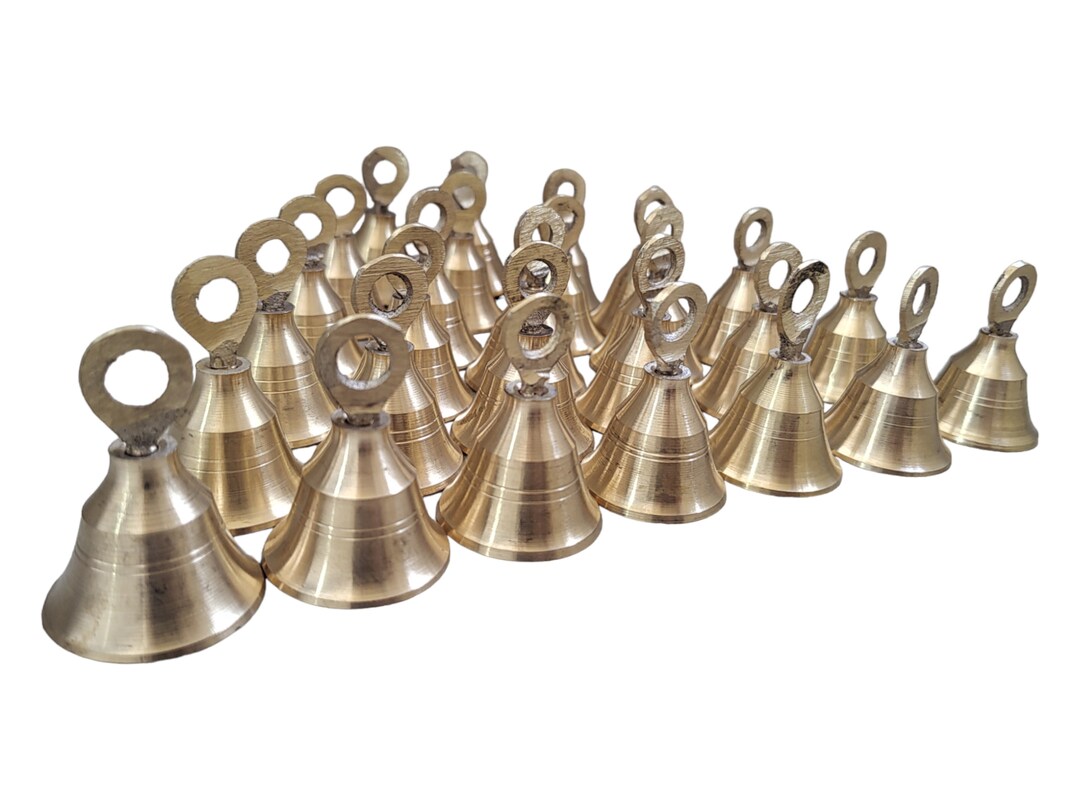 100 Pc Lot Vintage Brass Metal Bells , Craft Bells , DIY , Loose Bells ...