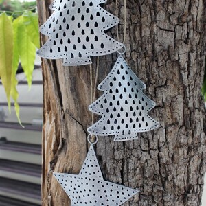 Recycled Iron Metal Christmas Tree Decoration Ornaments X-mas Favor ...
