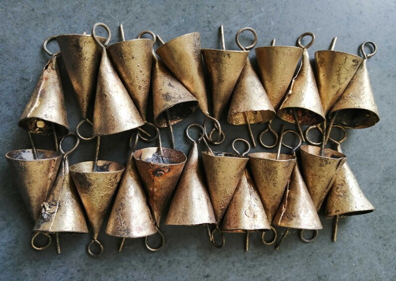 Handmade Recycled Iron Mini Cow Bell Rustic Cone Bells Lot 120 Pieces ...