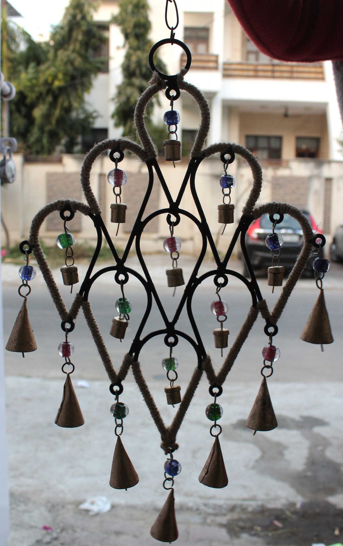 Recycled Iron Teardrop Hanging Wind Chime Bells Indoor Outdoor - Etsy