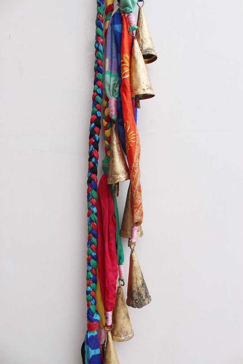 11 Vintage Tin Bells Hanging Chime Mobile String Garden - Etsy