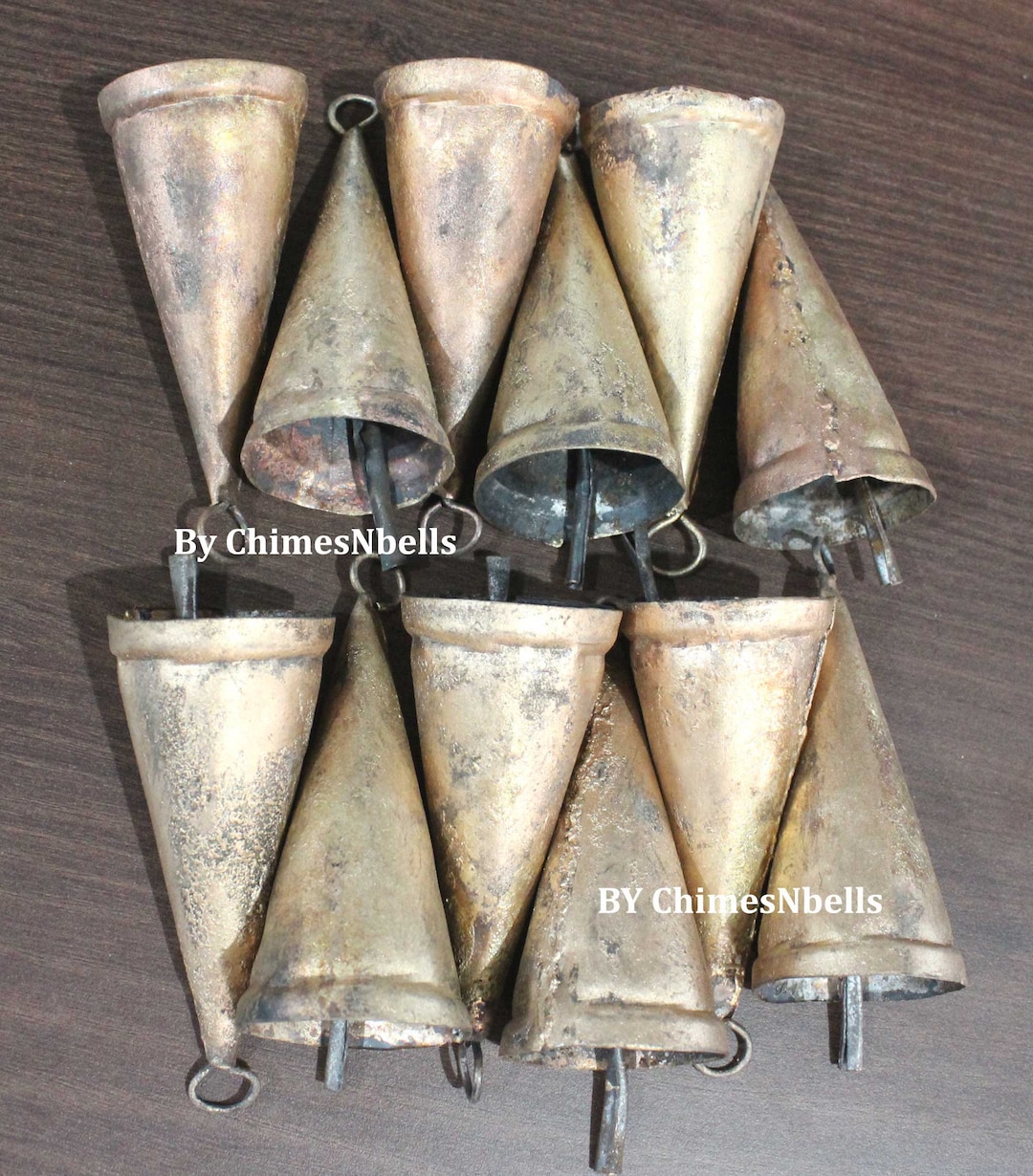 Antique Brass-look Cow Bells, Recycled Iron, Handmade (set of 12) - Etsy