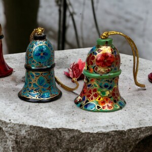 Christmas Ornaments Paper Mache Bells , Christmas Gifts , X-mas Tree ...