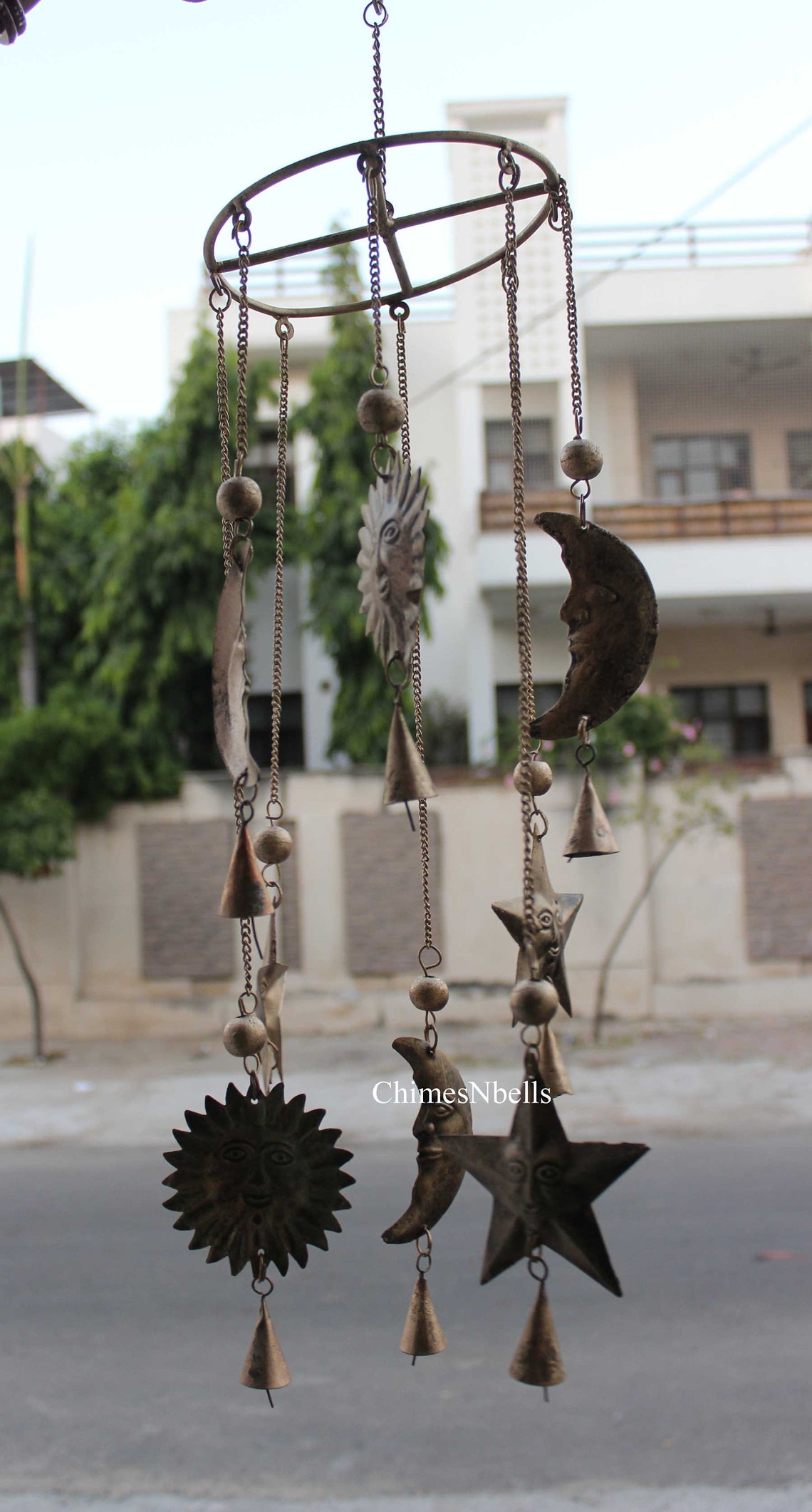 Sun Moon Star Round Wind Chime Zodiac Wind Chime Sun Hanger | Etsy