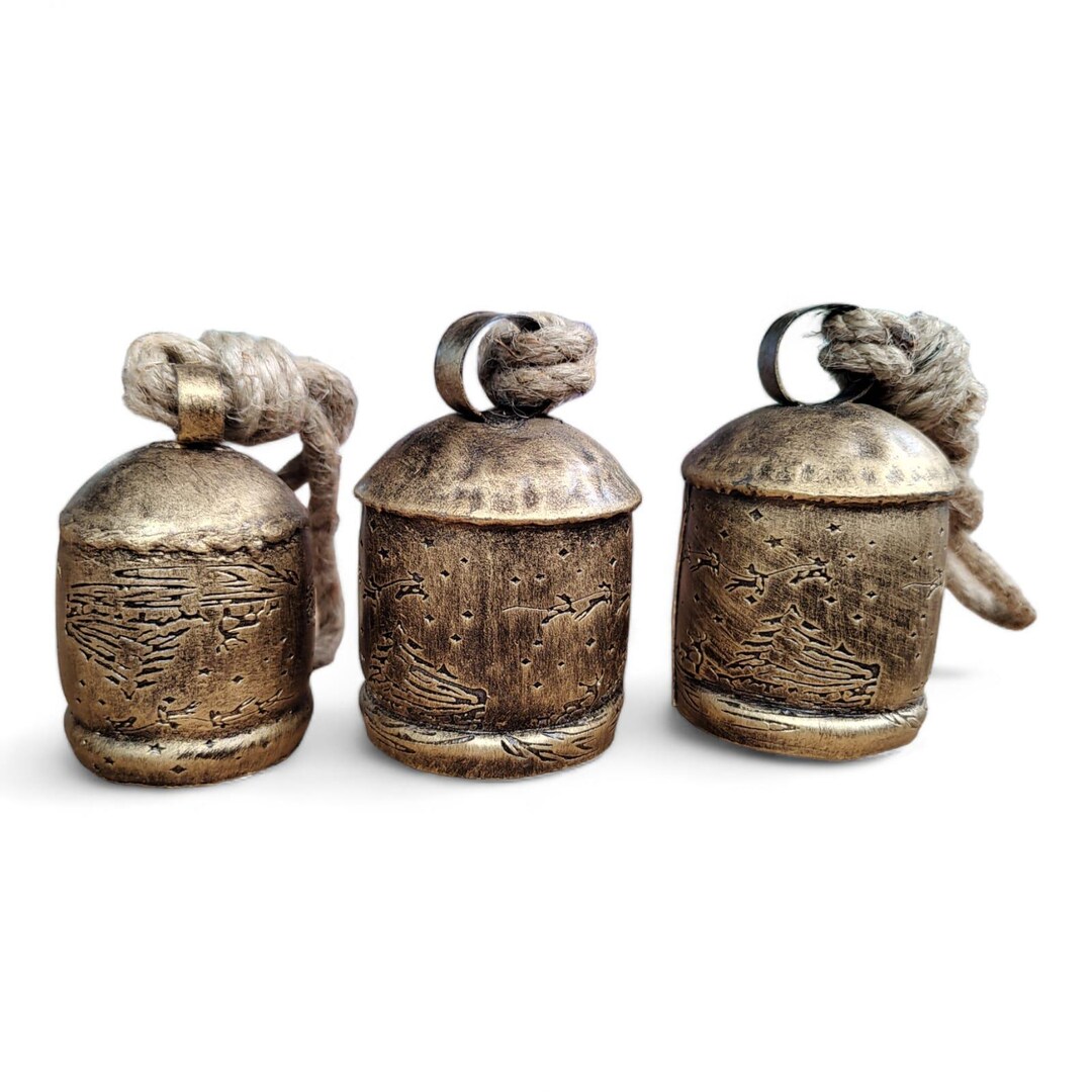 Handmade Iron Metal Cow Bells 3 Pieces Set , Antique Finish ,holiday ...