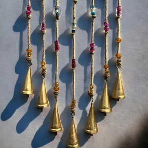 Iron Metal Gold Heart Wall Hanging Wind Chime Outdoor Indoor Patio Love ...