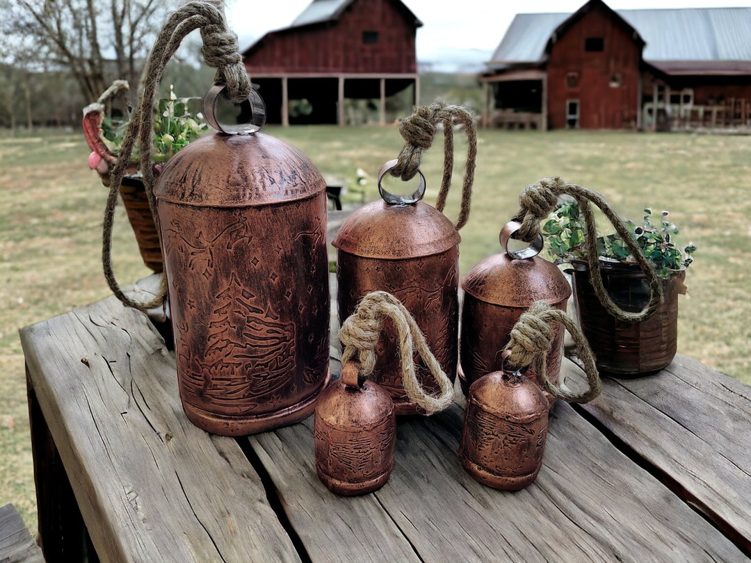 Harmony Vintage Cow Bells Set of 5 Pieces Country Style Antique Look ...
