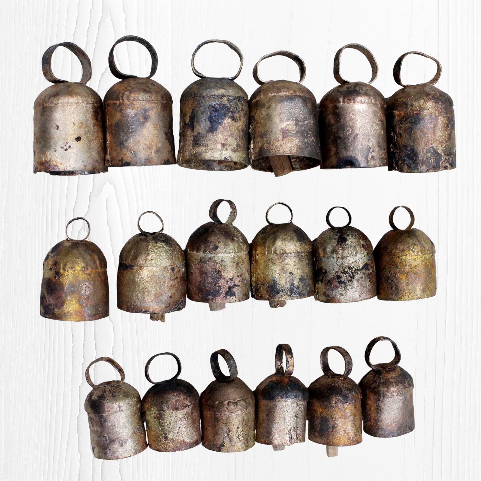 Handmade Rustic Iron Bells, Antique Finish - Set of 18 - Etsy