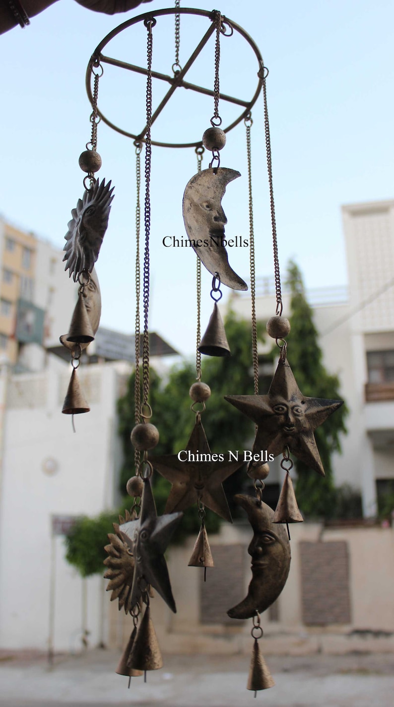Sun Moon Star Round Wind Chime Zodiac Wind Chime Sun Hanger Antique ...