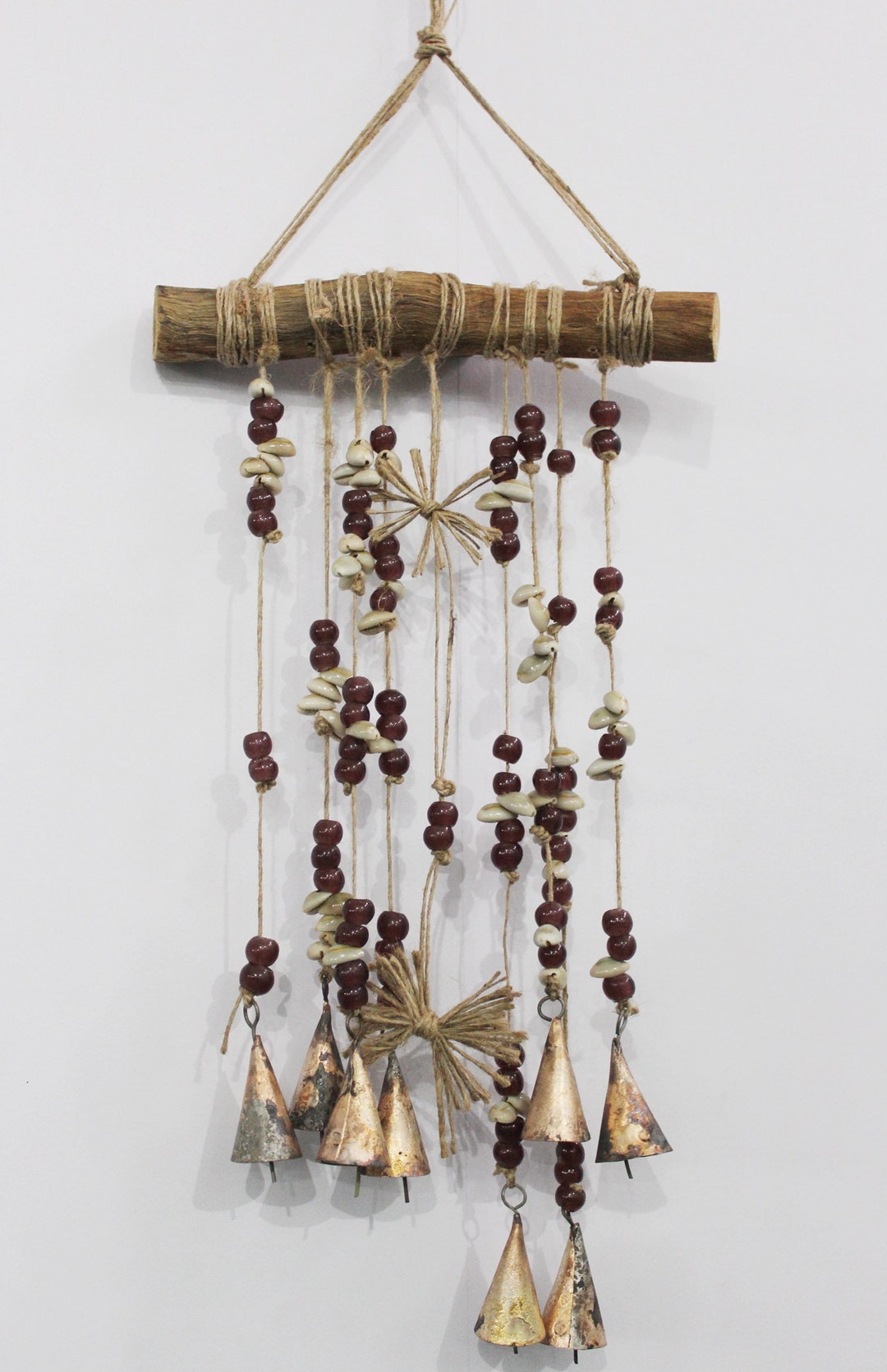 Handmade Boho Wind Chime Wall Hanging Rustic Bells Chimes Vintage ...