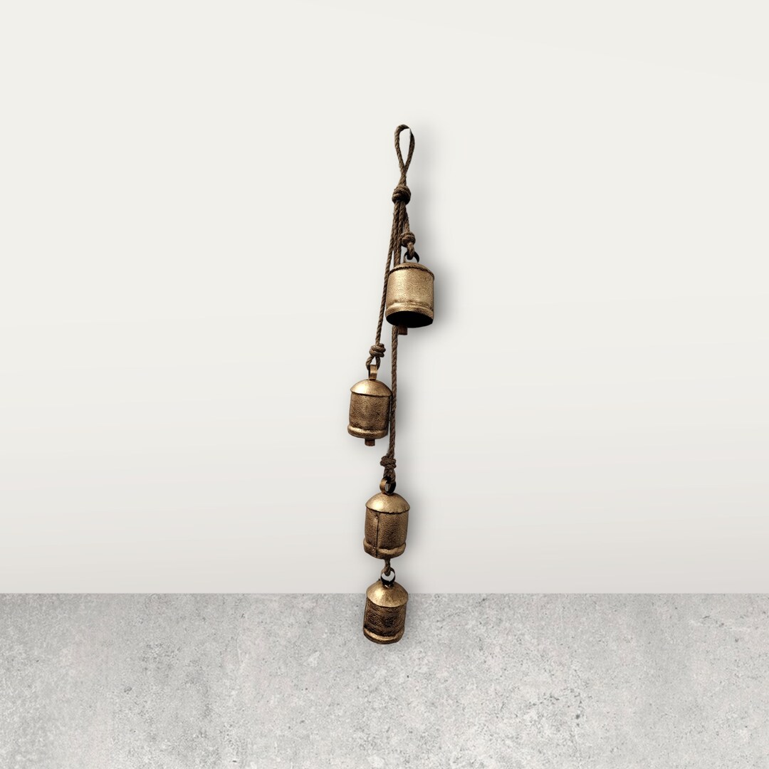 Handmade Rustic Iron 4 Harmony Bells Hanging Cluster Chime Decoration ...