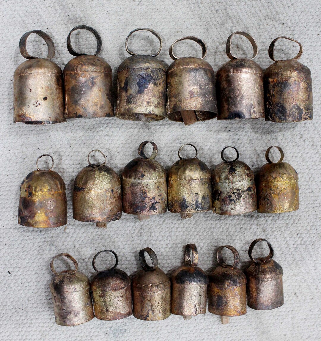 Shabby Chic Rustic Iron Tin Bells Bronze Color 150 Pieces Assort. Lot ...