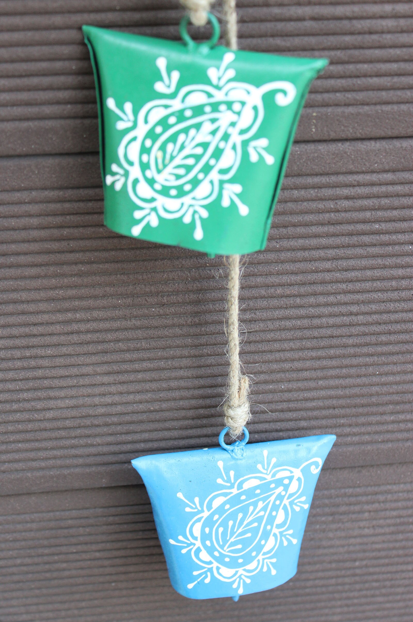 Hand Painted Cow Bells With Jute Rope Hanging Windchime - Etsy