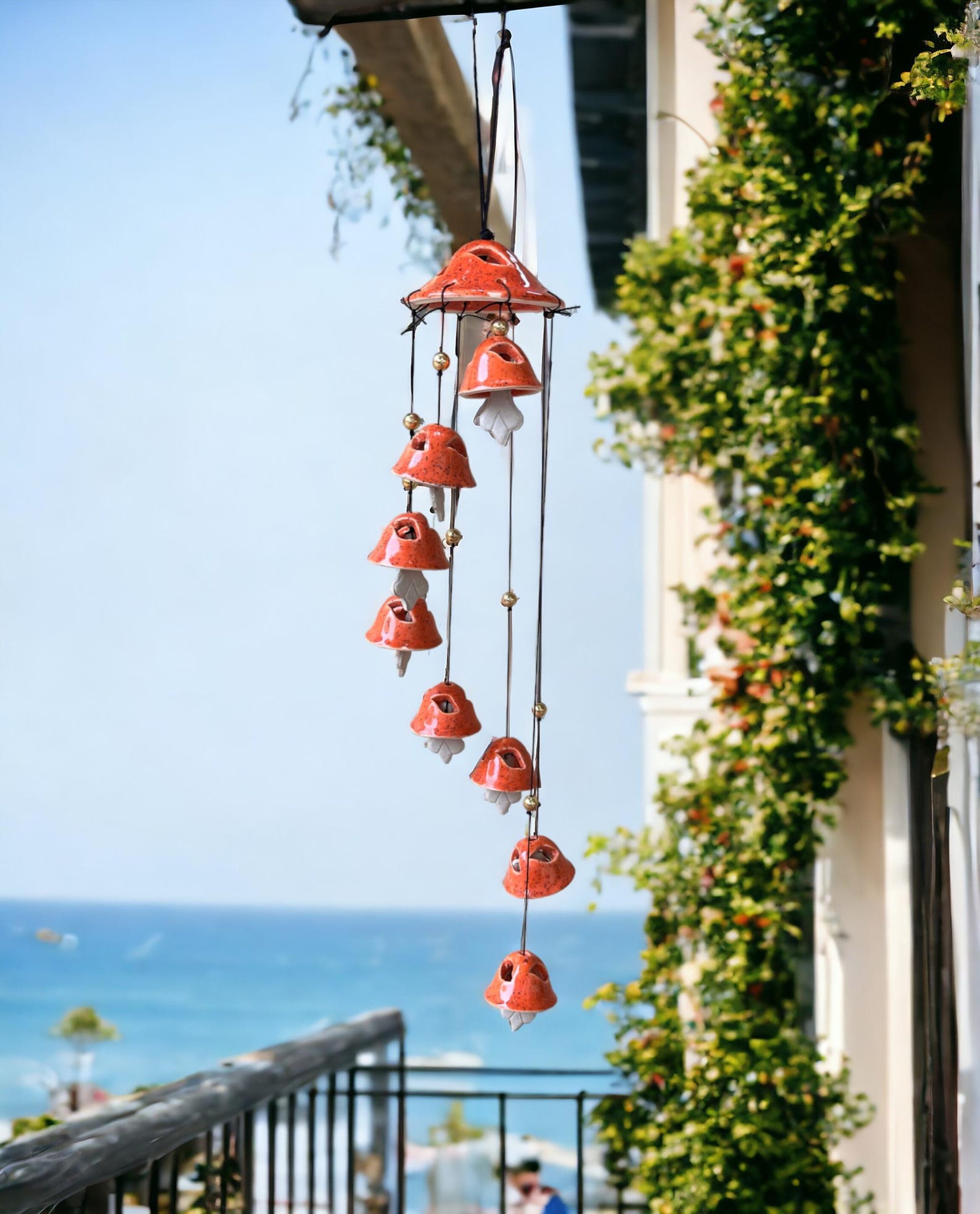 Ceramic Hanging Bells , Ceramic Memorial Wind Chimes , Garden Decor ...