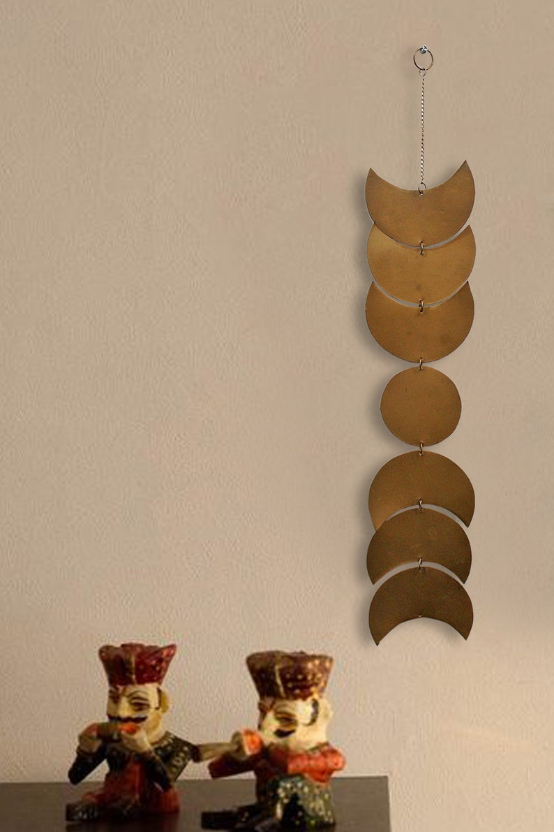 Handmade Moon Phase Wall Hanging | Antique Gold Bohemian Decor - Etsy