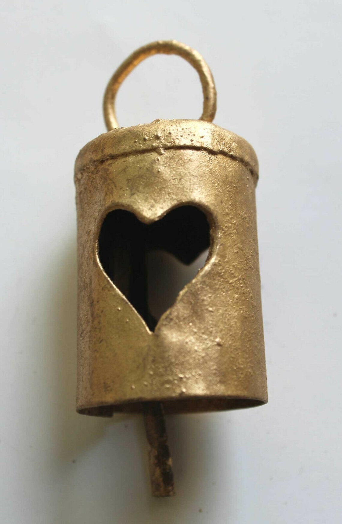2.5 Inches Rustic Gold Heart Bells Collectibles Metal Tin | Etsy