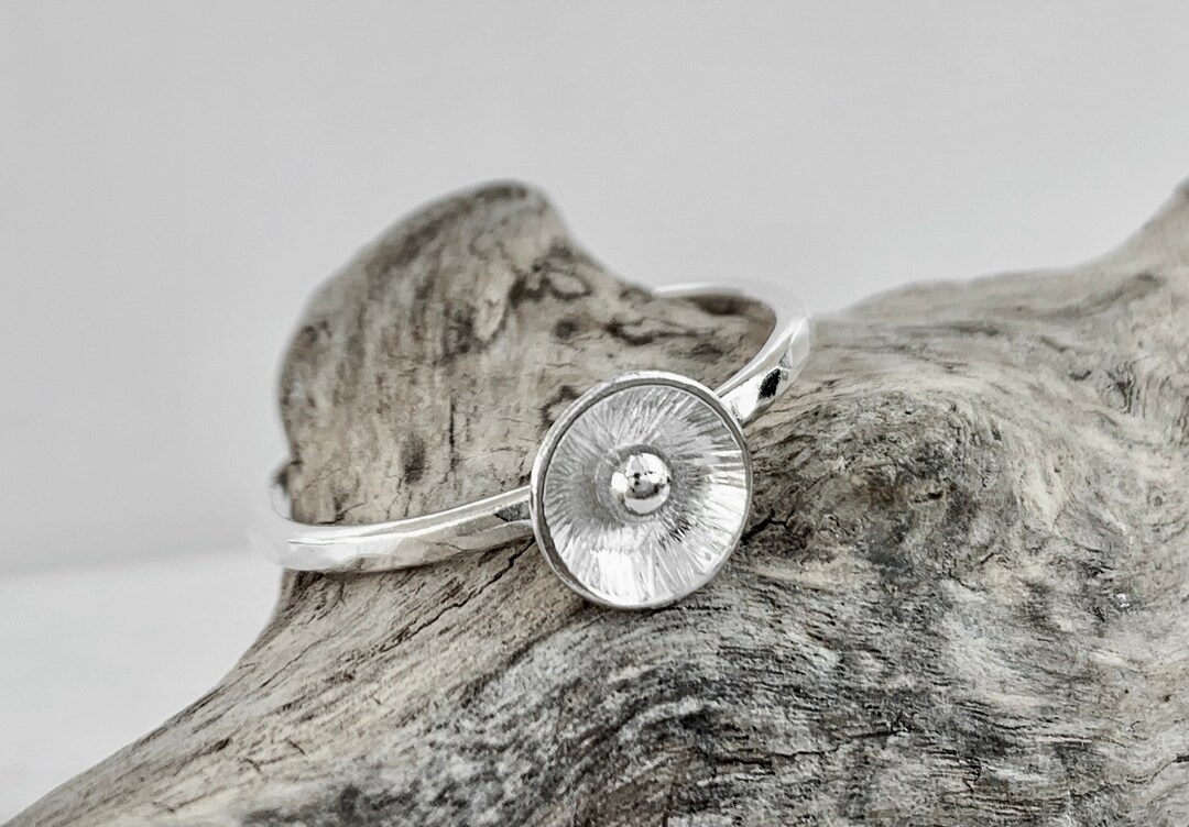 Argentium Silver Poppy Ring: Hand Forged Floral Bloom - Etsy