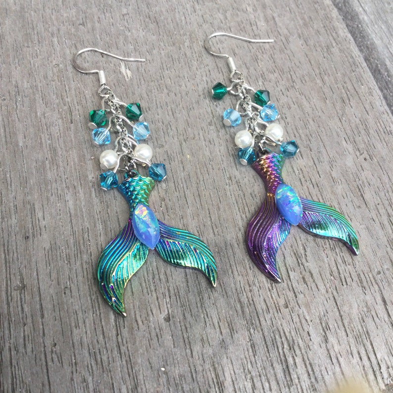 Deluxe Mermaid Tail Earrings - Etsy
