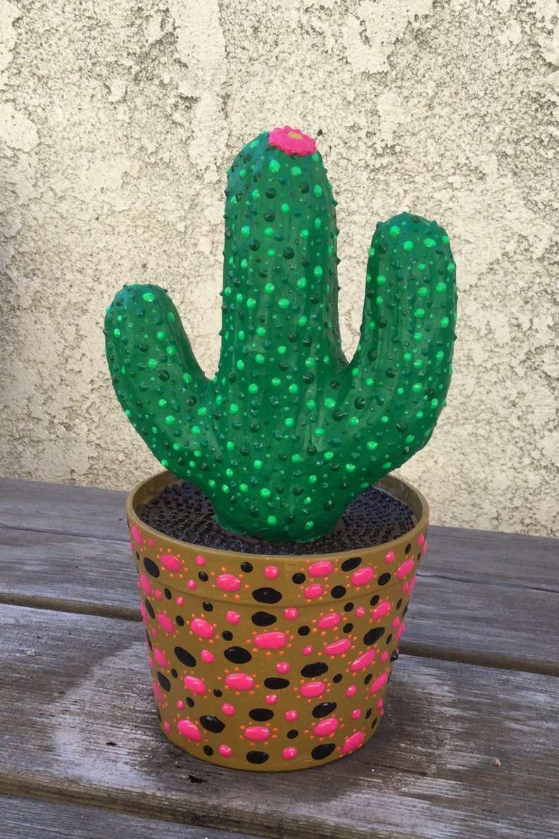 Papier-mâché Cactus Decor - Etsy