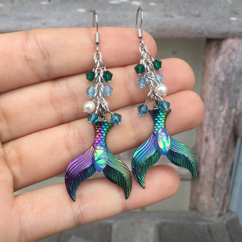 Deluxe Mermaid Tail Earrings - Etsy