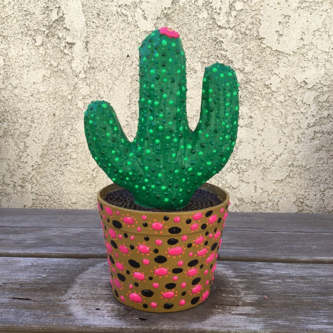 Papier-mâché Cactus Decor - Etsy