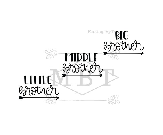 INSTANT DOWNLOAD Svg Png Big Brother Middle Brother Little | Etsy