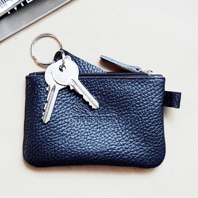 Deep Magenta Keychain for Her, Purple Key Fob, Leather Key Cover, Key ...