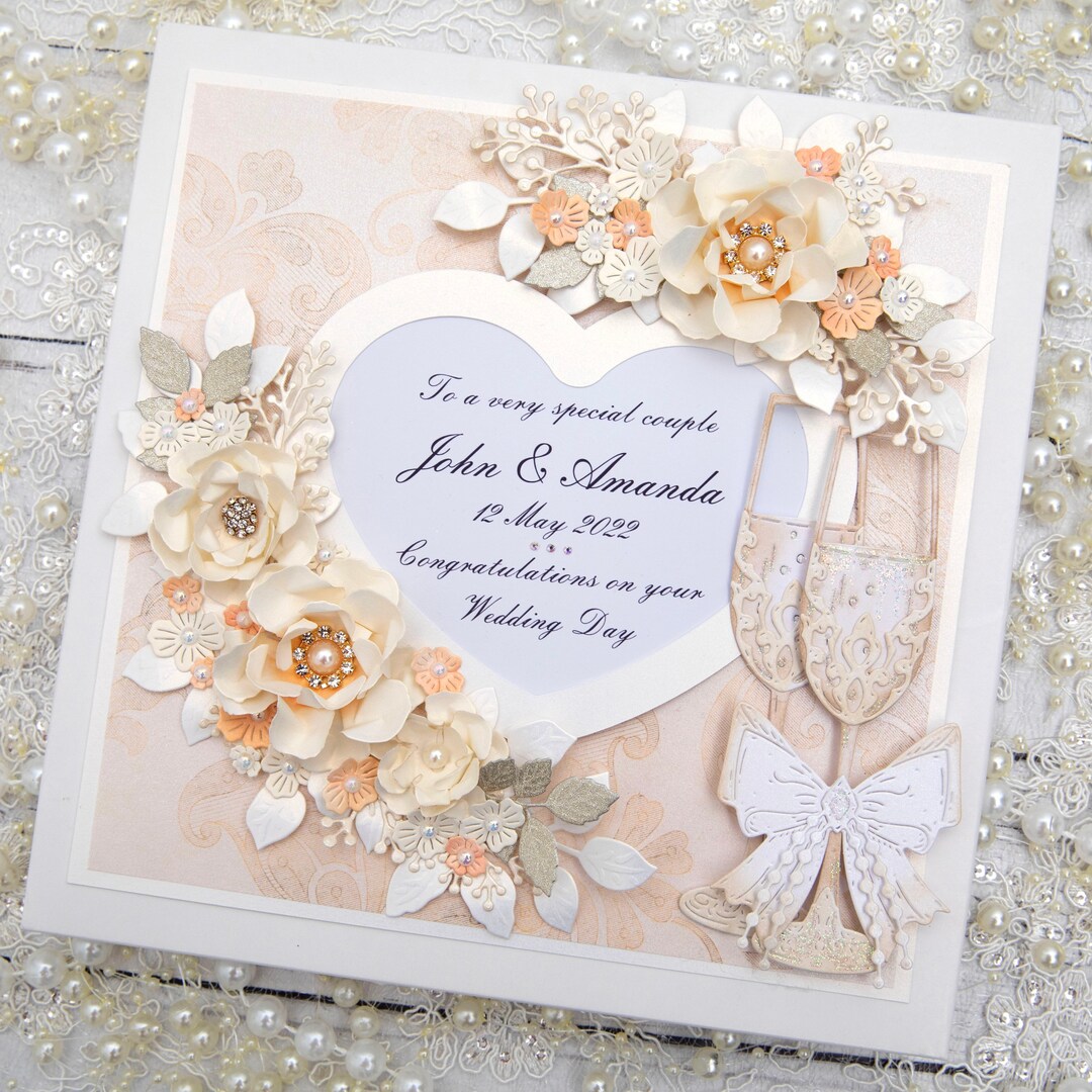 Luxury Personalised Wedding Card Handmade Wedding Cards - Etsy
