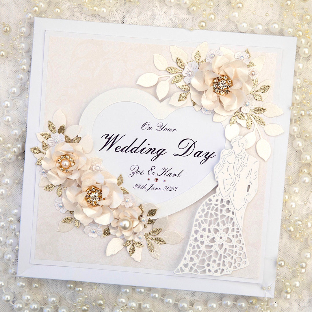 Personalised Handmade Wedding Card: Luxury Wedding Card, Boxed Card, 3D ...