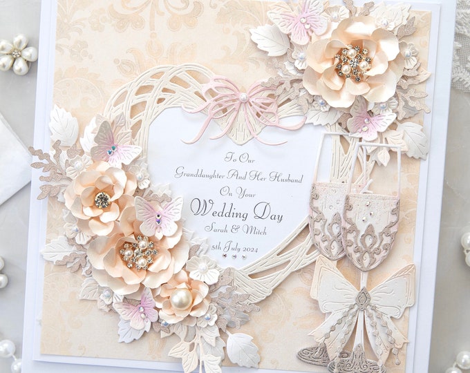 Luxury Handmade Personalised Wedding Card, Handmade Wedding Cards ...