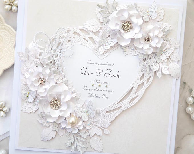 Luxury Handmade Personalised Wedding Card, Handmade Wedding Cards ...