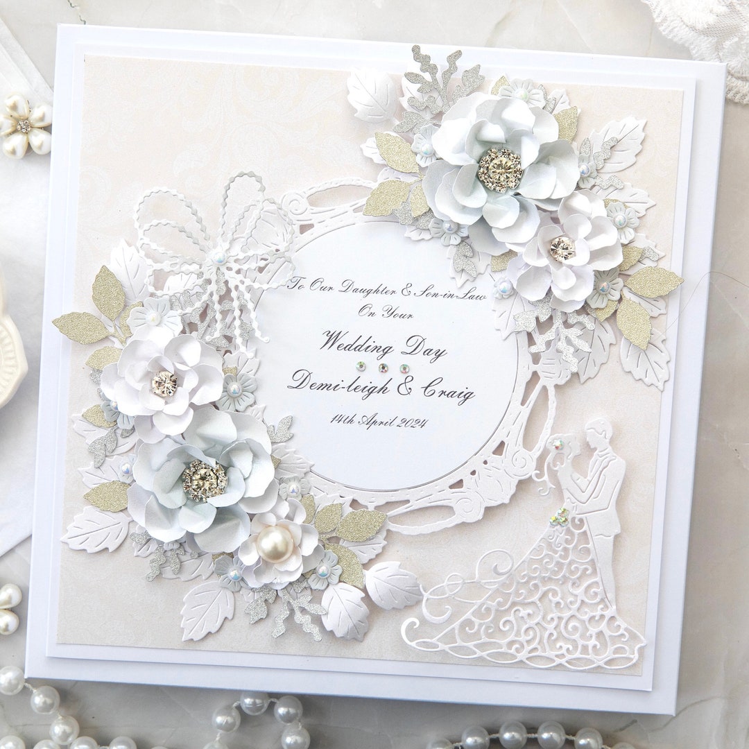 Luxury Handmade Personalised Wedding Card, Handmade Wedding Cards ...