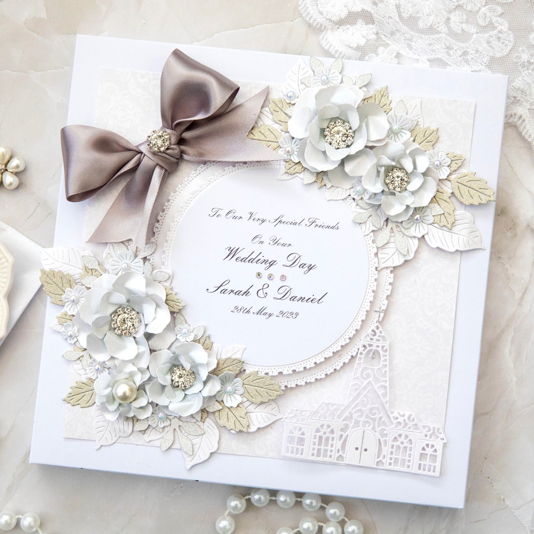 Luxury Handmade Personalised Wedding Card, Handmade Wedding Cards ...