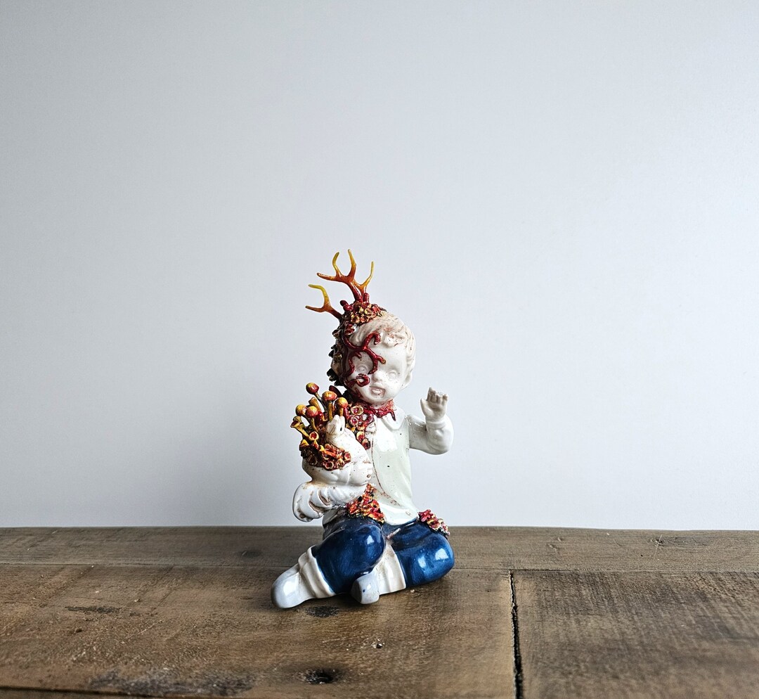 Porcelain Figurine Decorated With Clay Fungi - Etsy