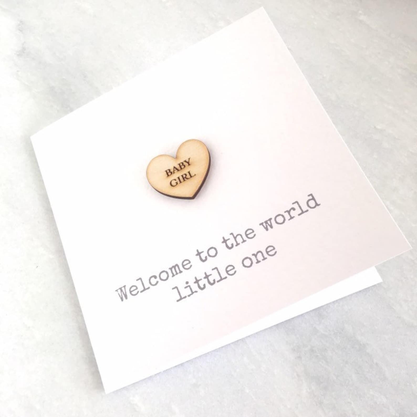 New Baby Card Welcome To The World Little One Baby Girl | Etsy