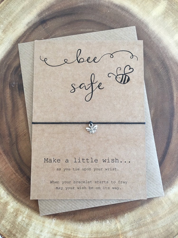 Bee Be Safe Positivity Motivational Friendship Wish Bracelet | Etsy