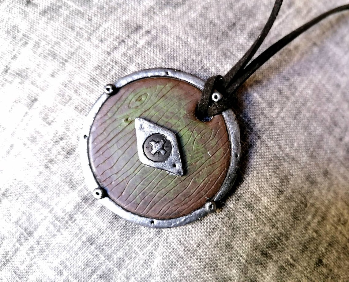 Unique Handmade Viking Shield Polymer Clay Pendant - Etsy