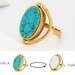 Vintage Reversible Turquoise Ring Personalized 14K Gold Flip Ring - Etsy