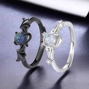 Matching Angel and Devil Wedding Bands Long Distance Relationship Gifts ...