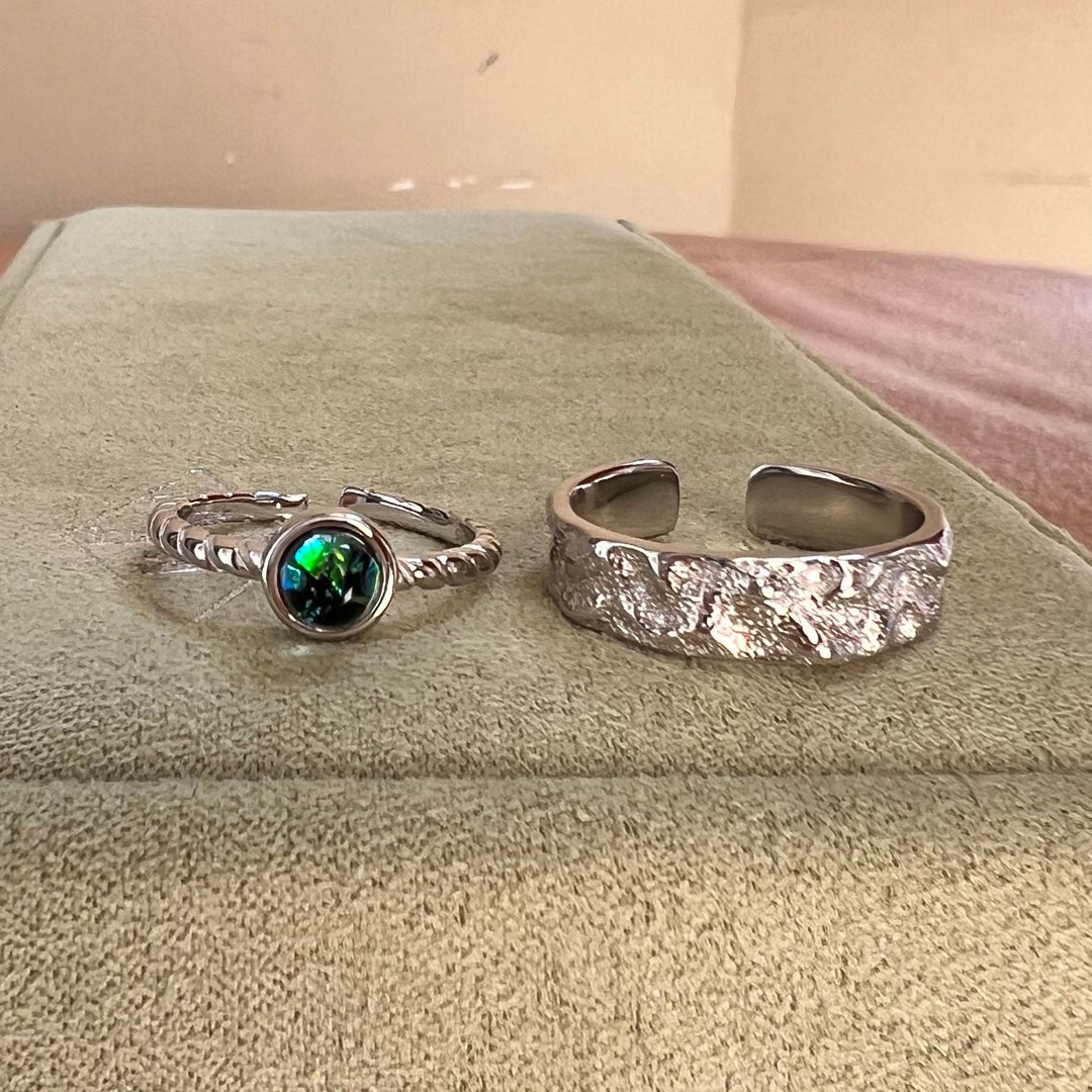 Matching Couple Wedding Rings Set, Custom Engraved Promise Rings ...