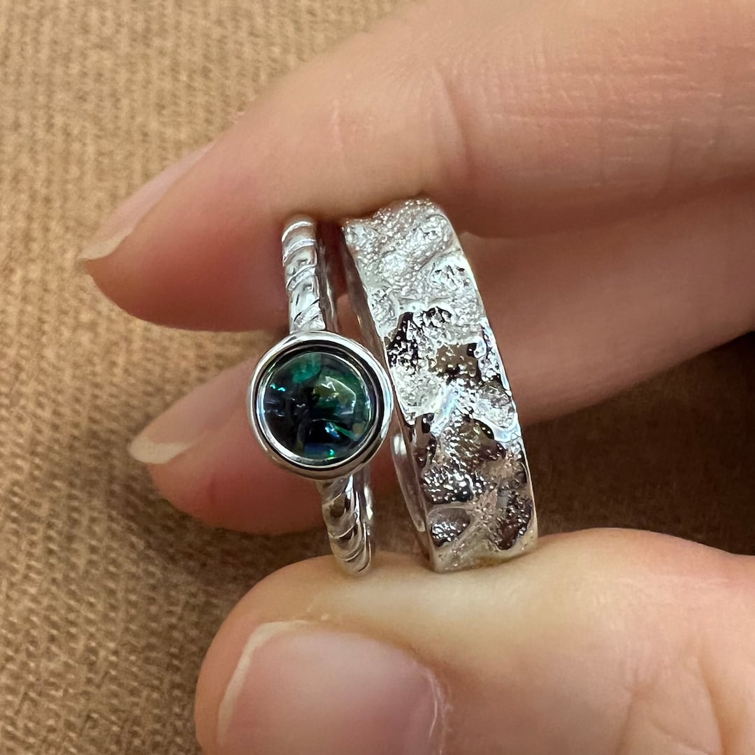 Matching Couple Wedding Rings Set Custom Engraved Promise - Etsy