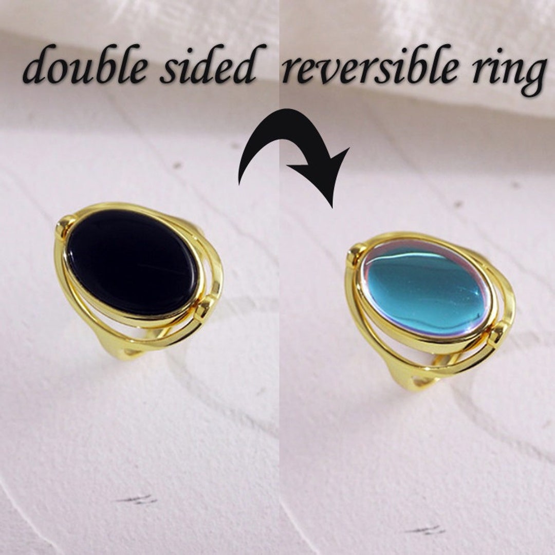 Reversible Ring, Personalized Flip Ring, Double Sided Ring Gift for Her ...