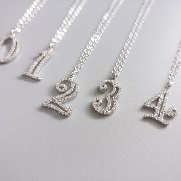 Number Necklace - Etsy