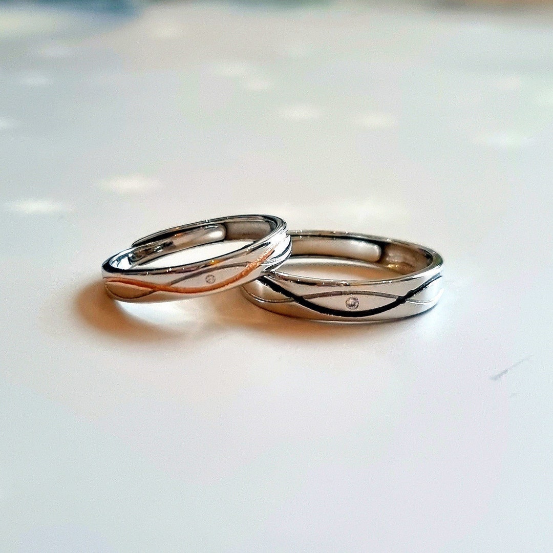 Personalized Couple Marriage Rings Set for Men and Women Sterling ...